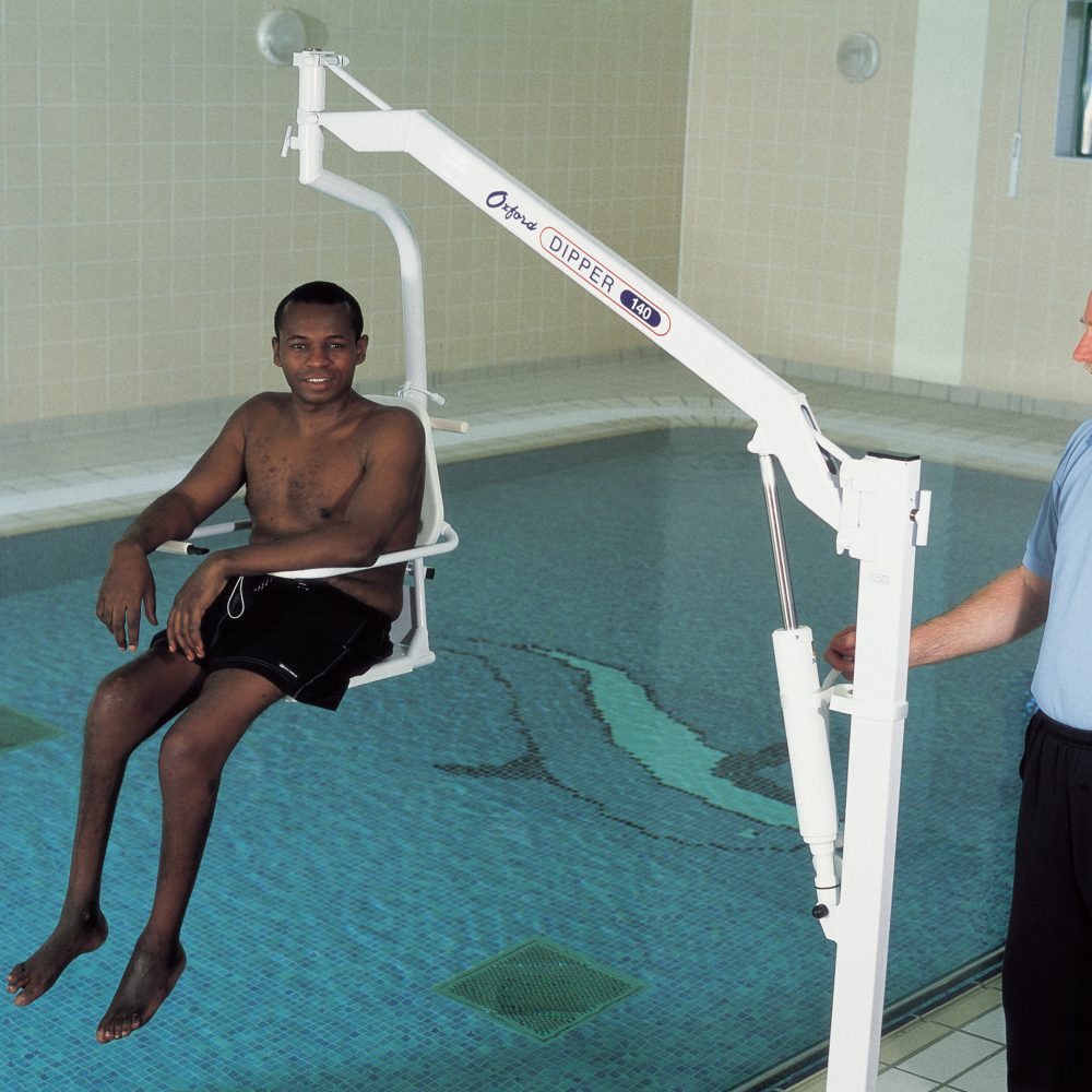 Oxford Dipper Pool Hoist with Ranger Transporter Chair - Dolphin Mobility